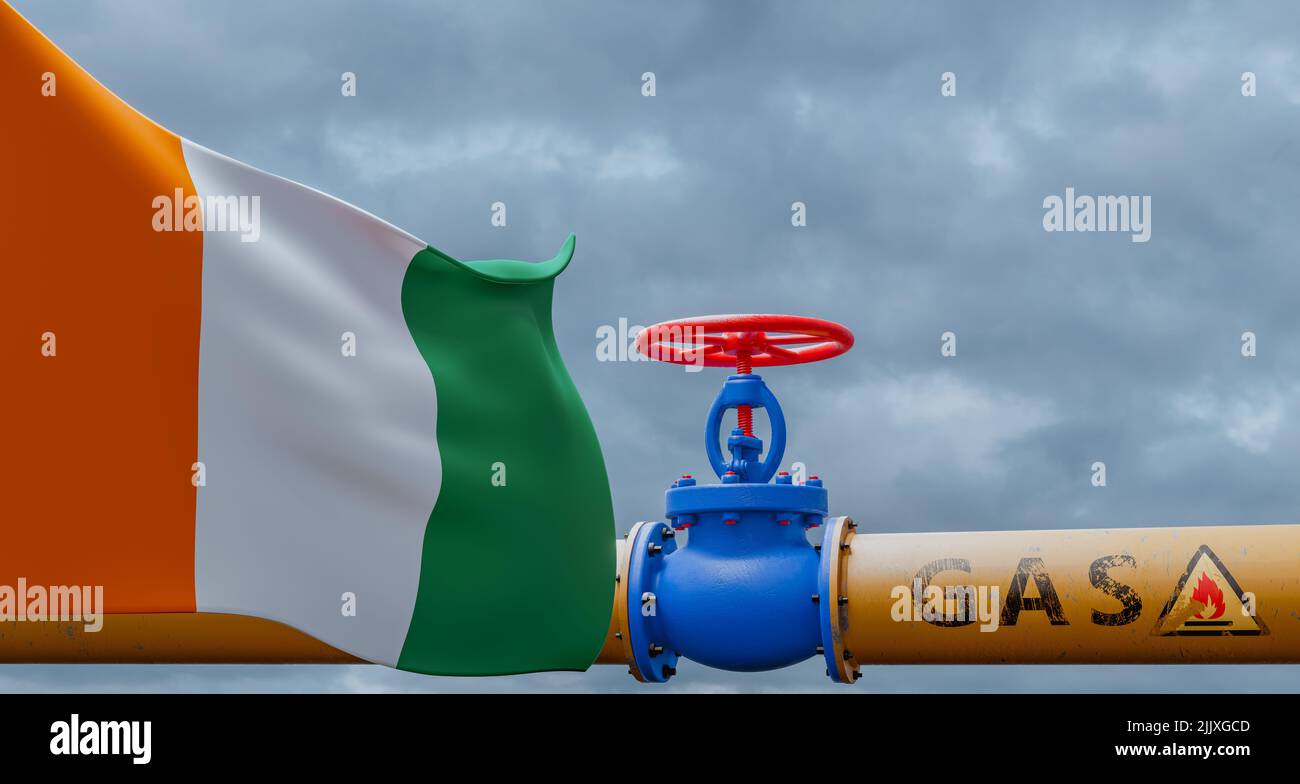 Ivory Coast gas, valve on the main gas pipeline Ivory Coast, Pipeline ...