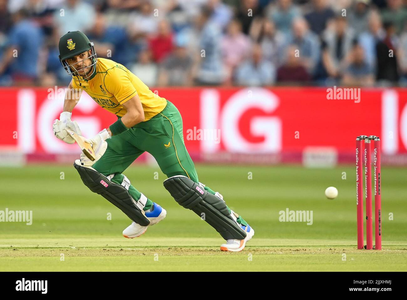Reeza Hendricks of South Africa hits a single Stock Photo - Alamy