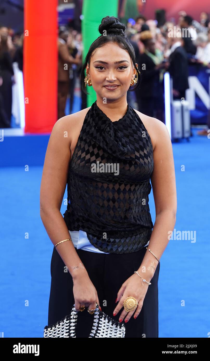 Joy Crookes attending the UK premiere of Nope at the Odeon Leicester ...
