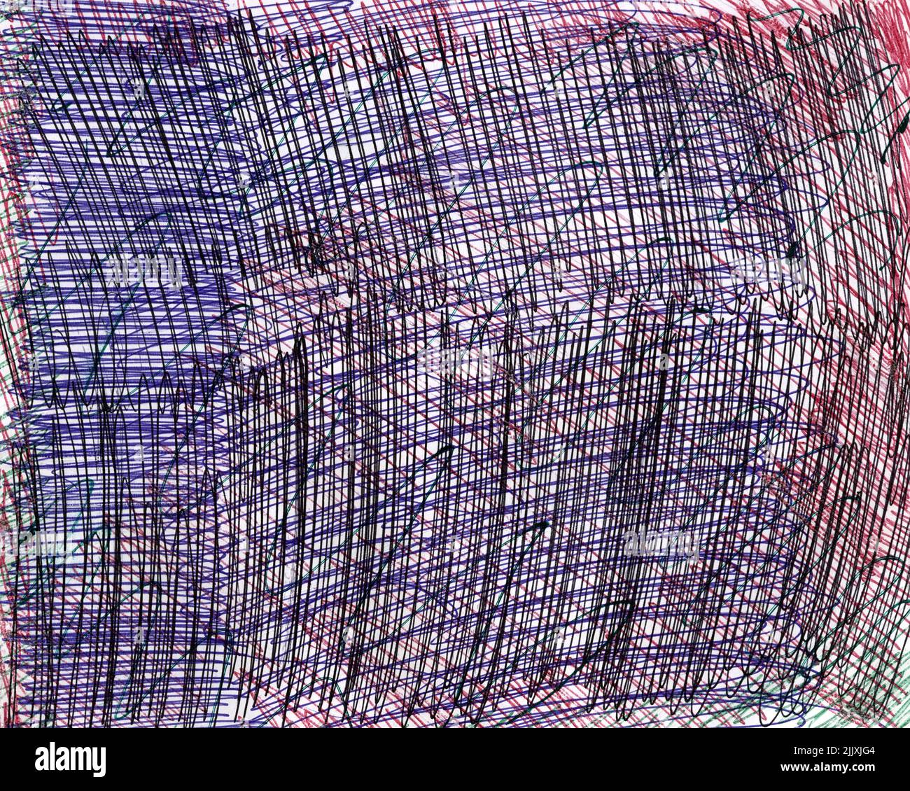 abstract chaotic color pen painted background. random handwrited ...