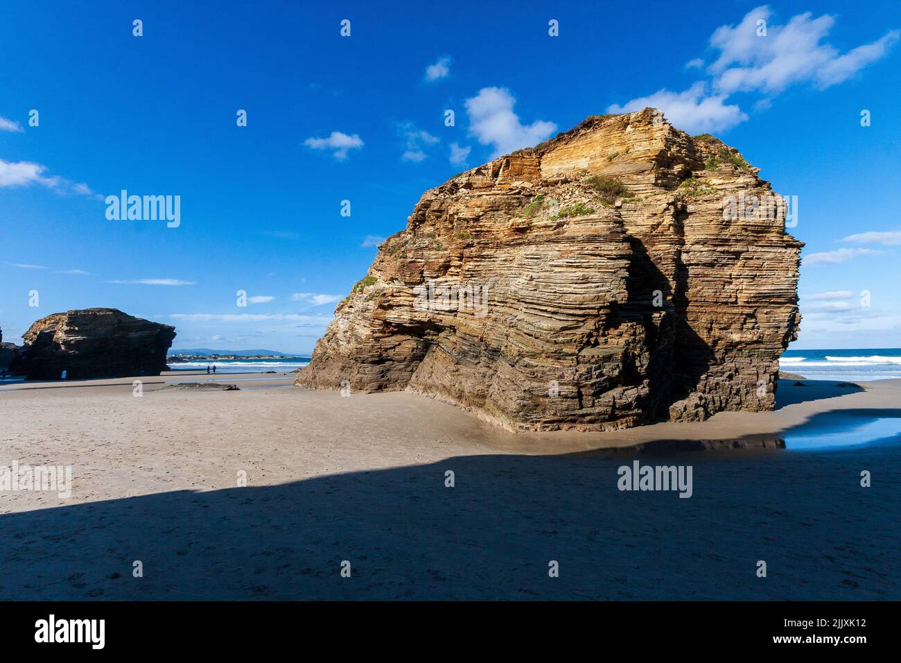 A huge rock formation on the Cantabrian beach, Spain Stock Photo - Alamy