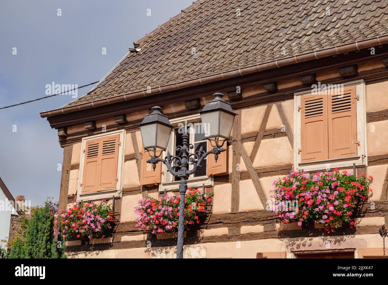 Old homes with beautiful architecture in Alsace Stock Photo - Alamy