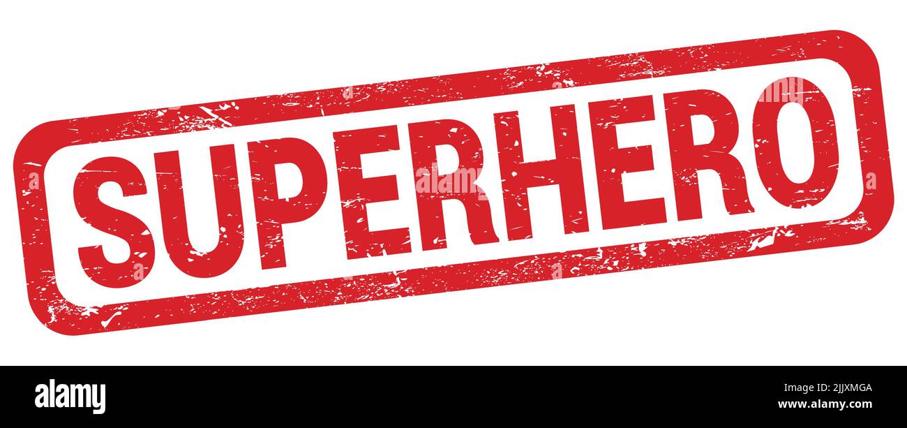 SUPERHERO text written on red rectangle stamp sign Stock Photo - Alamy