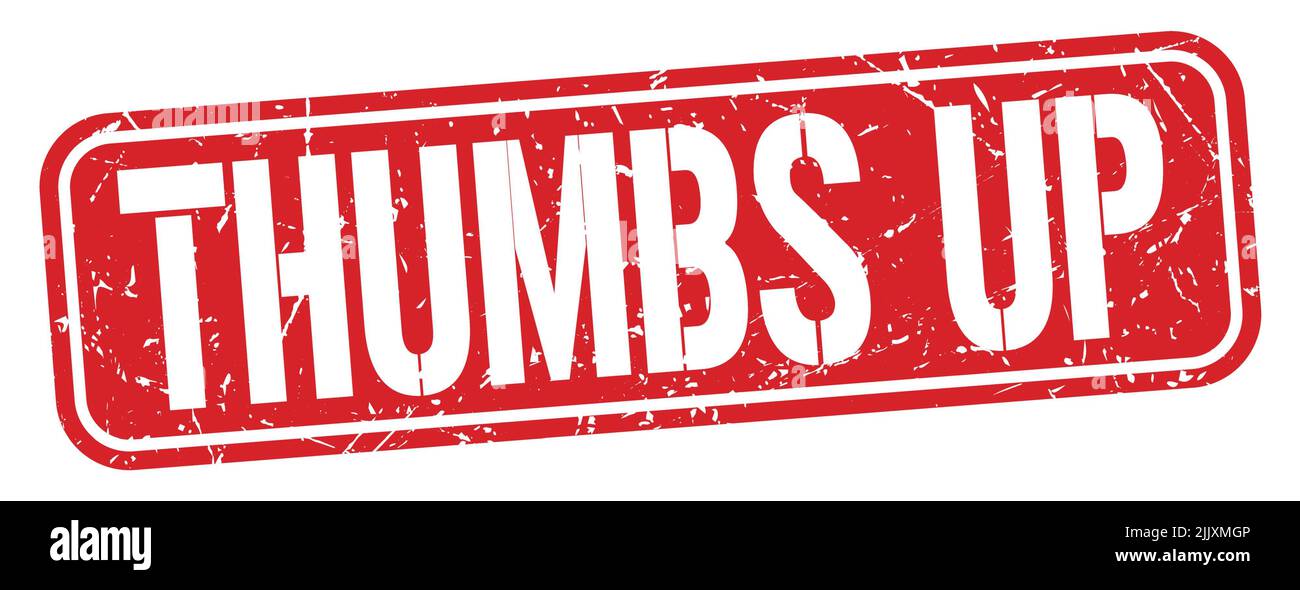 THUMBS UP text written on red grungy stamp sign Stock Photo - Alamy