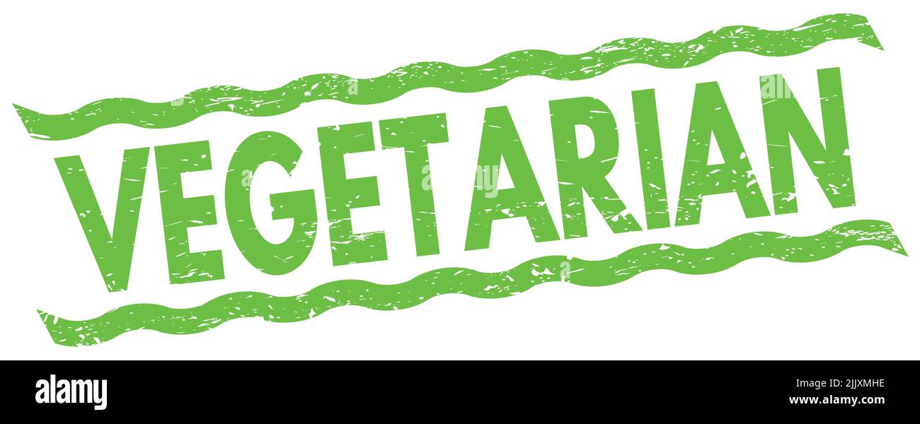 VEGETARIAN text written on green lines stamp sign Stock Photo - Alamy