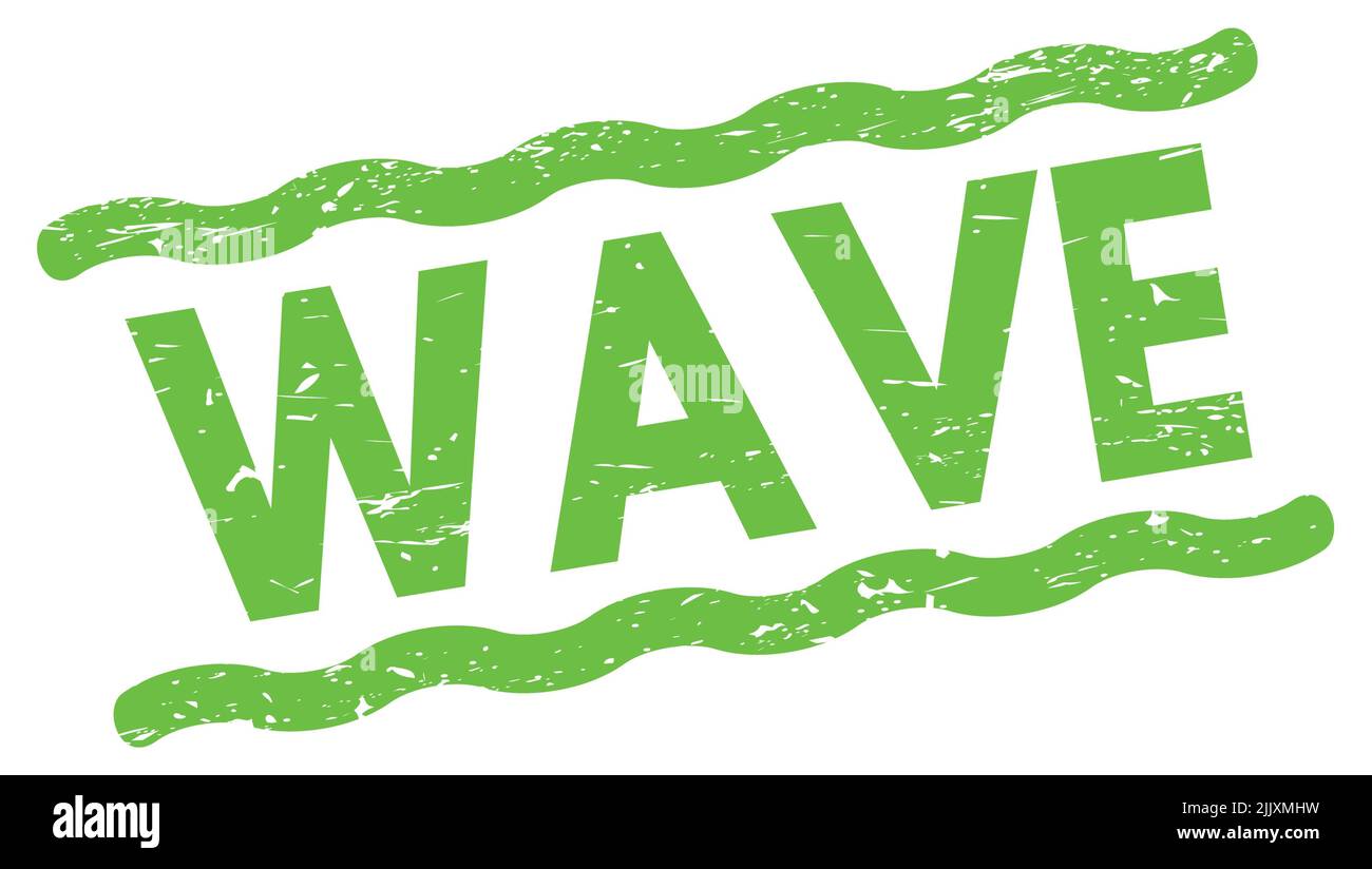 WAVE text written on green lines stamp sign Stock Photo - Alamy