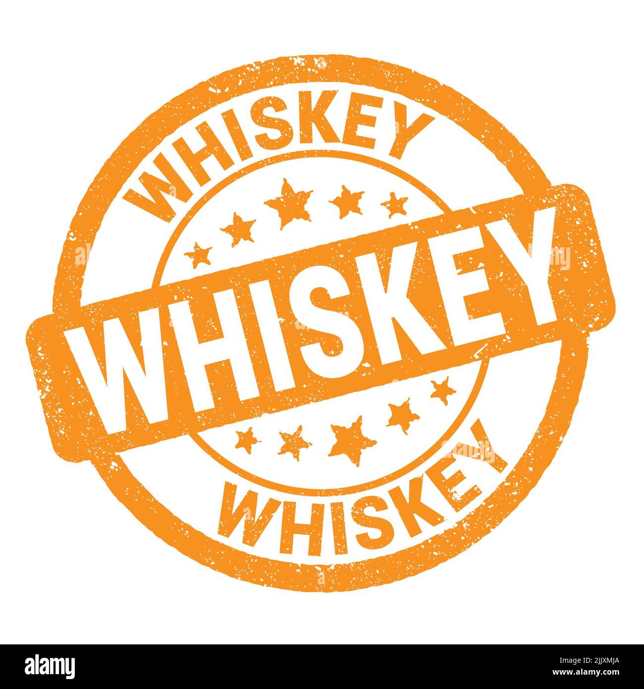 WHISKEY text written on orange grungy stamp sign Stock Photo - Alamy