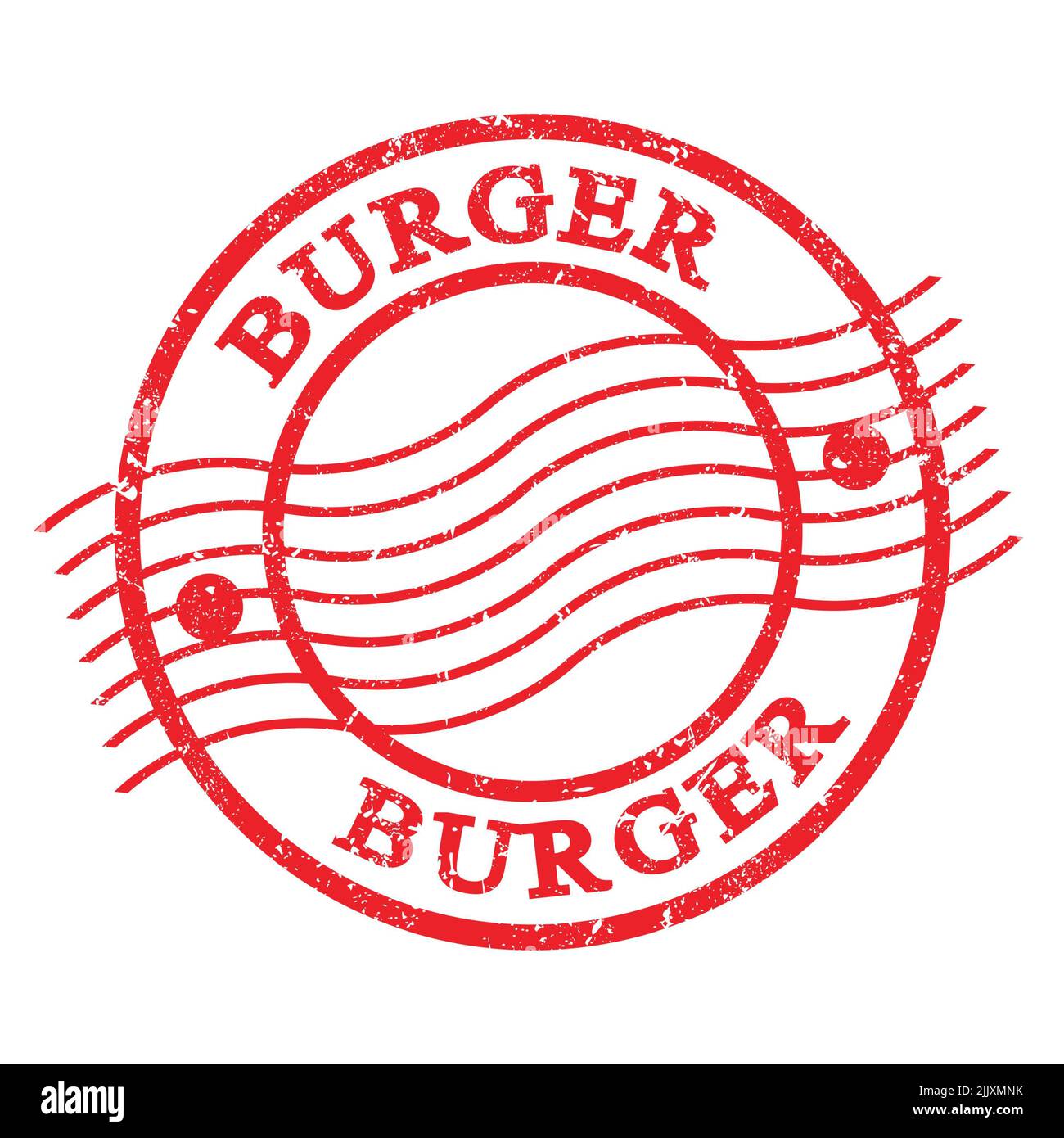 BURGER, text written on red grungy postal stamp Stock Photo - Alamy