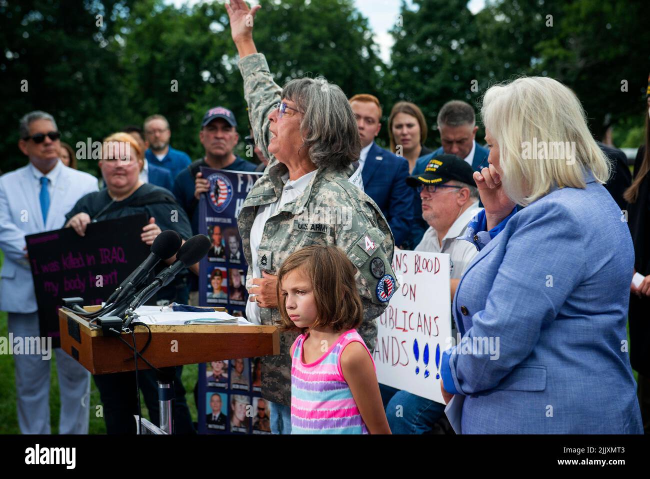 Brielle Robinson, 9, listens to her grandmother Susan Zeier offer ...