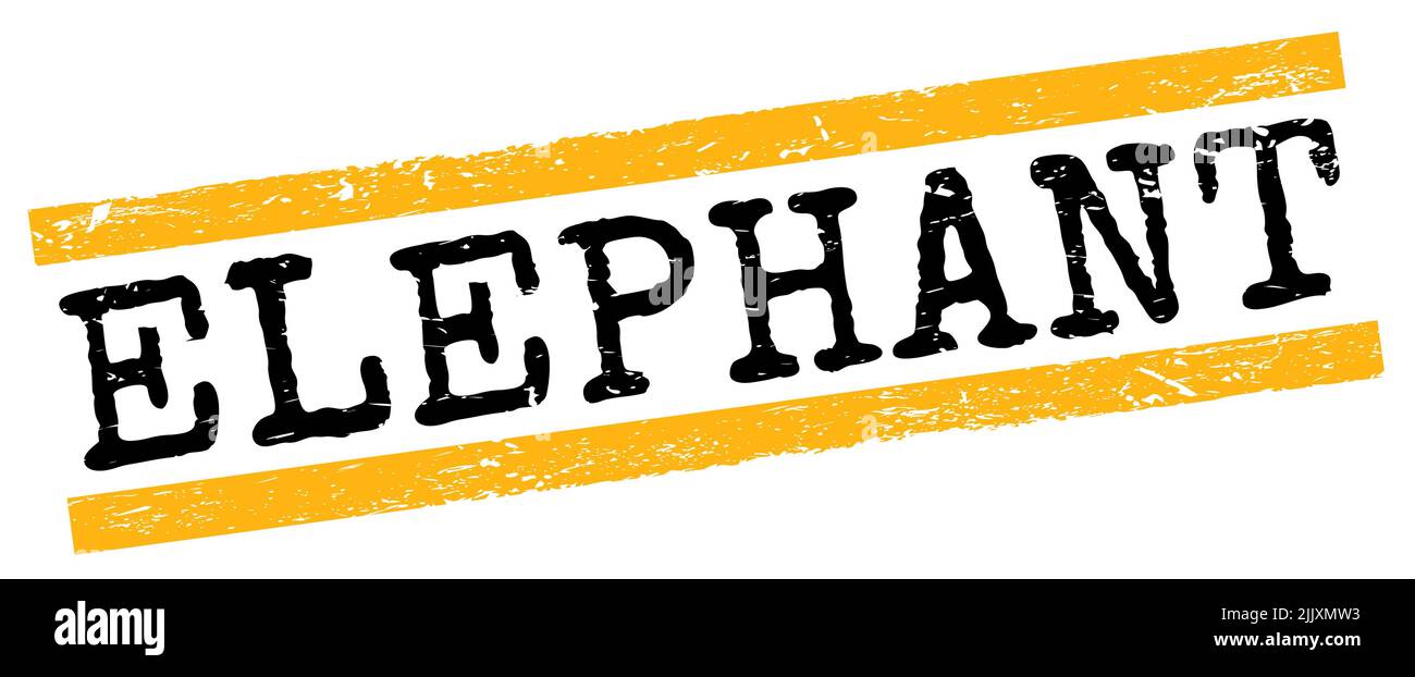 ELEPHANT text written on yellow-black grungy lines stamp sign Stock ...