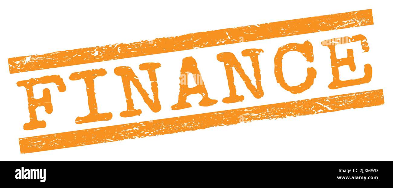 Finance text on orange Cut Out Stock Images & Pictures - Alamy