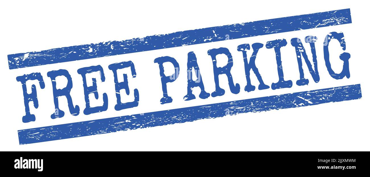 FREE PARKING text written on blue grungy lines stamp sign Stock Photo ...