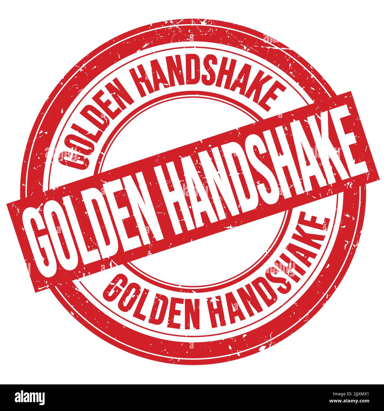 GOLDEN HANDSHAKE text written on red round grungy stamp sign Stock ...