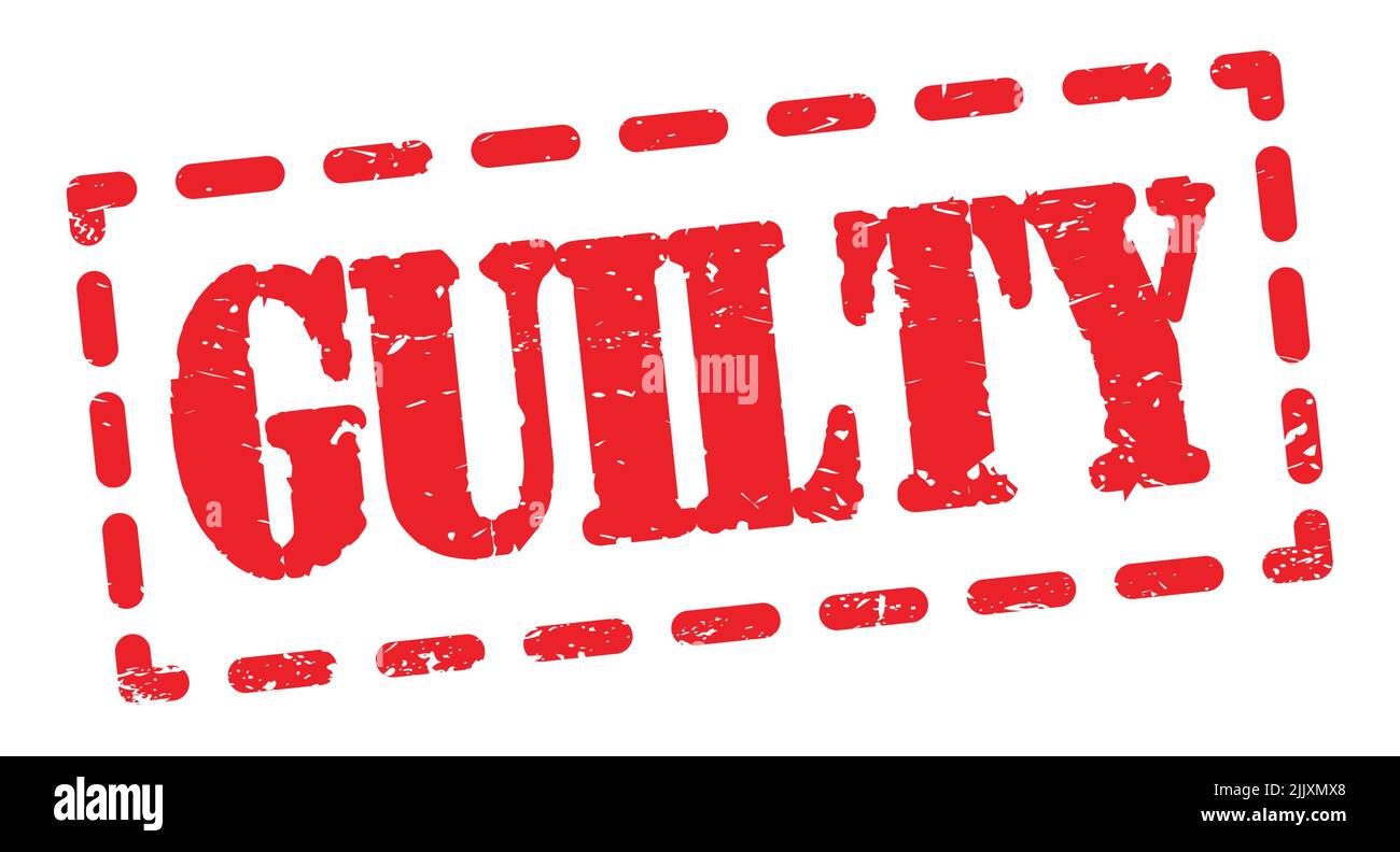 GUILTY text written on red dash stamp sign Stock Photo - Alamy