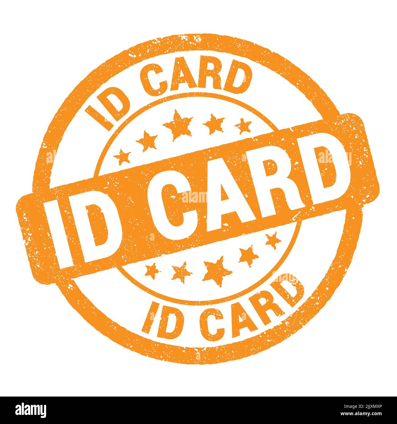 ID CARD text written on orange grungy stamp sign Stock Photo - Alamy