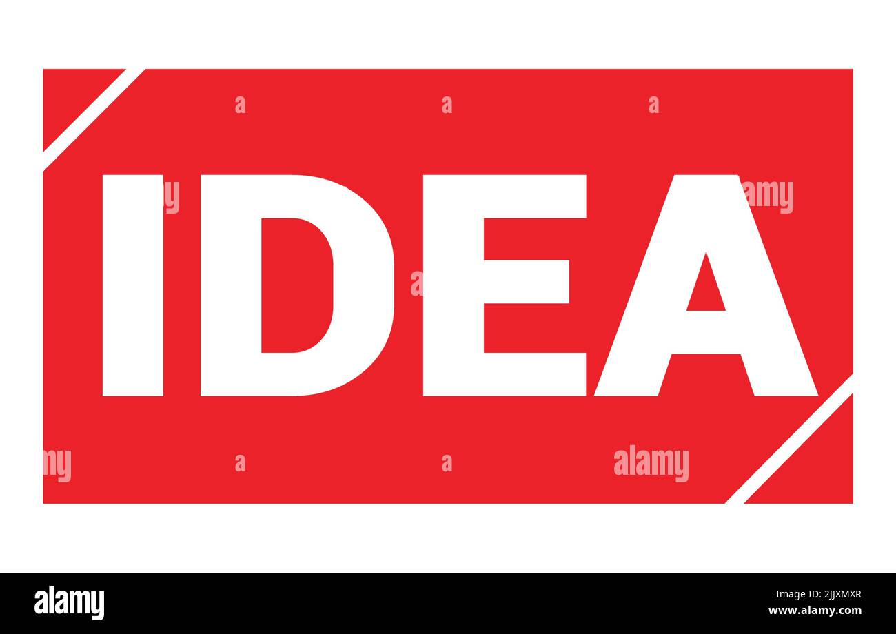 IDEA text written on red rectangle stamp sign Stock Photo - Alamy