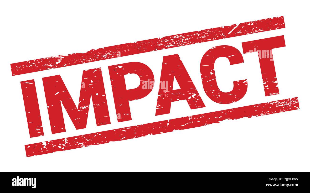 IMPACT text written on red rectangle stamp sign Stock Photo - Alamy