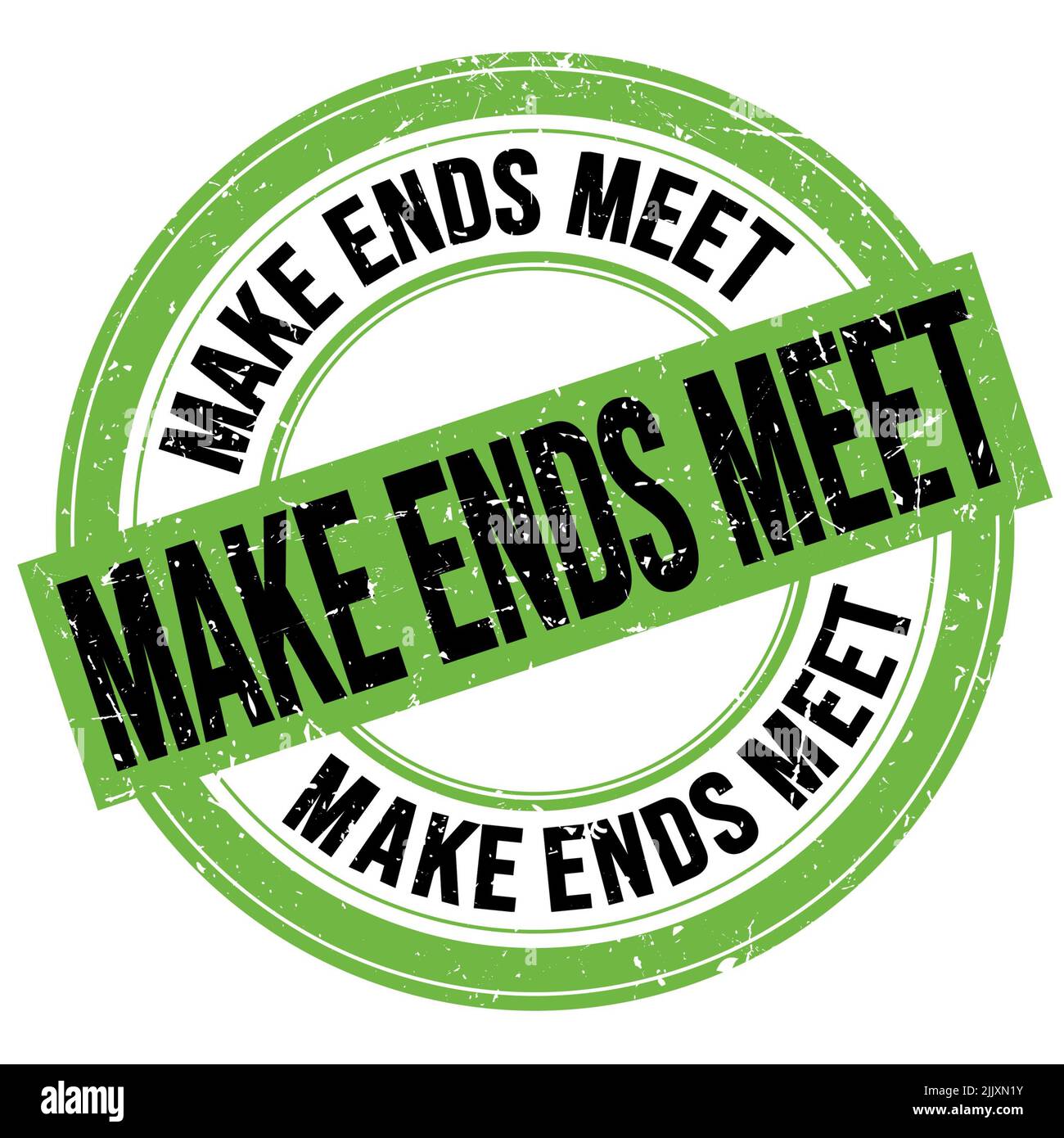 MAKE ENDS MEET text written on green-black round grungy stamp sign ...