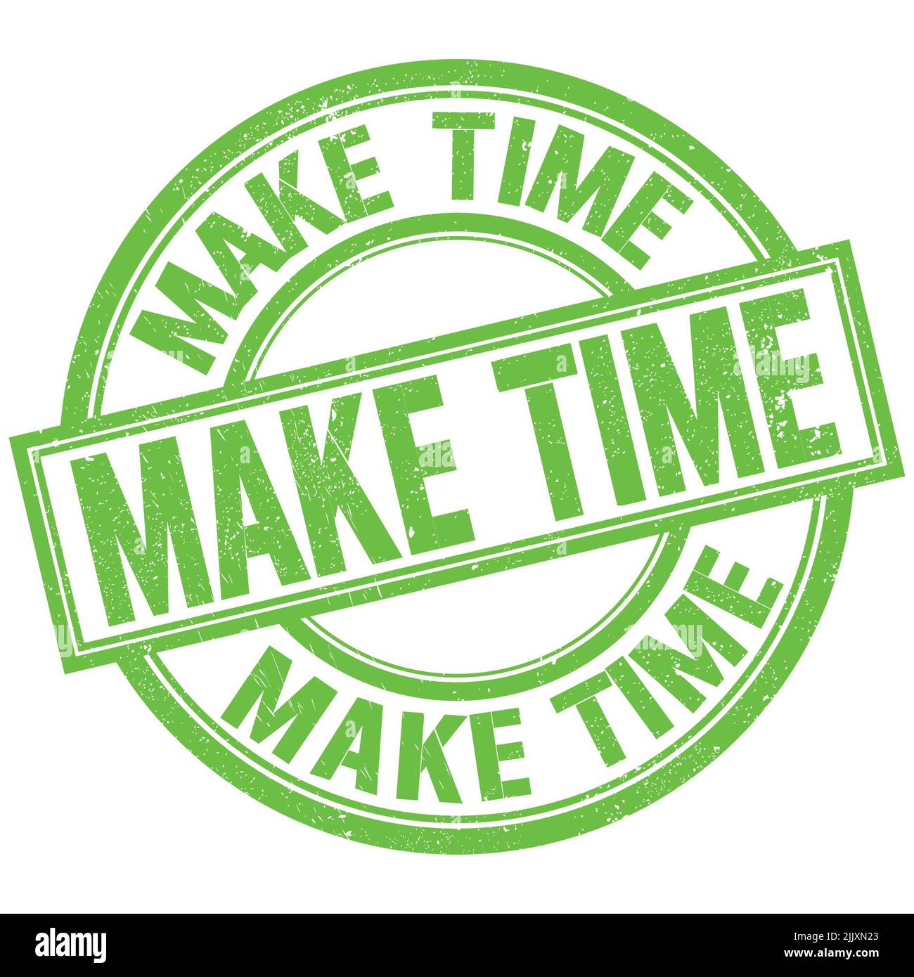 MAKE TIME text written word on green round stamp sign Stock Photo - Alamy
