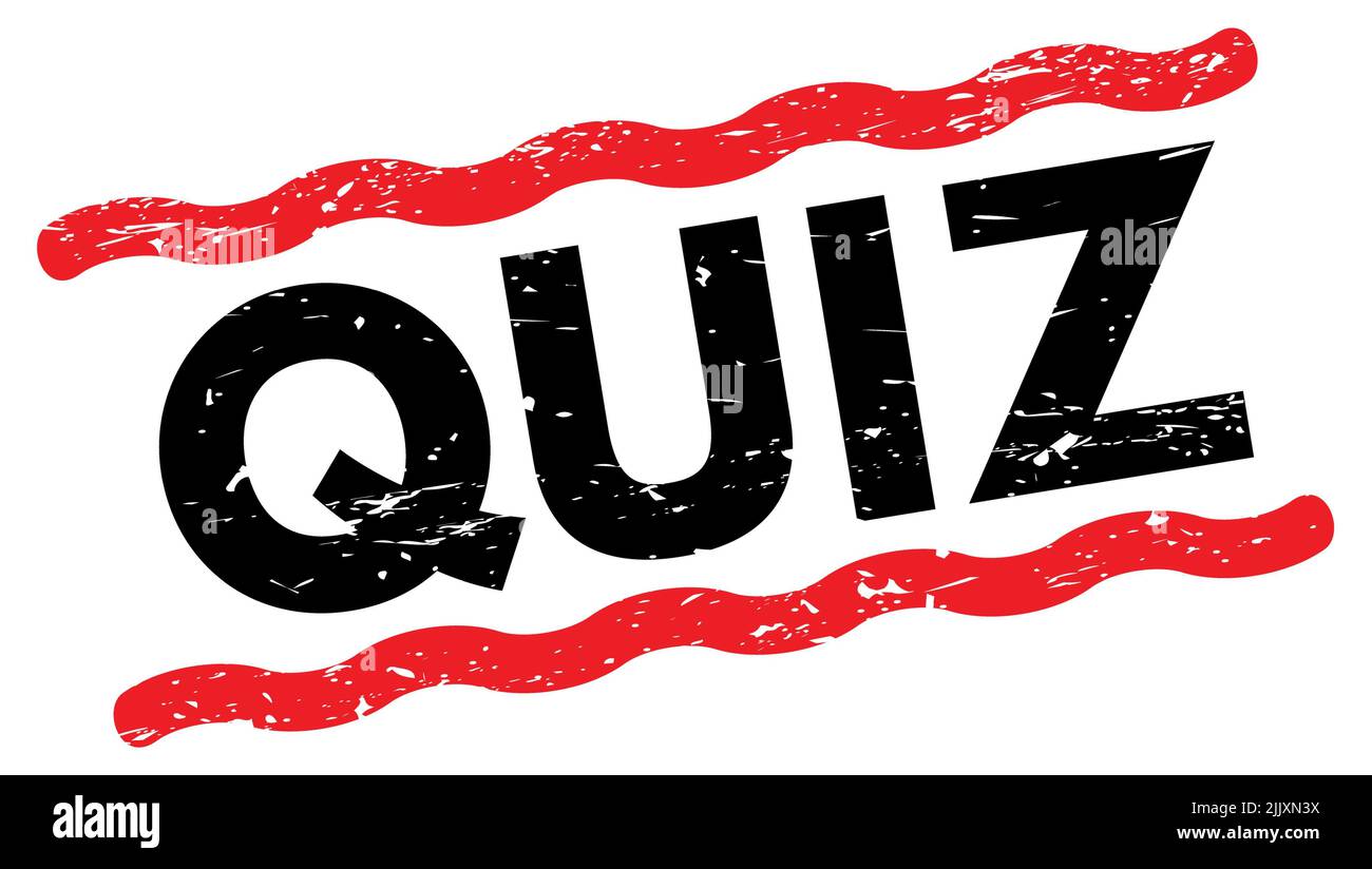 QUIZ text written on red-black lines stamp sign Stock Photo - Alamy
