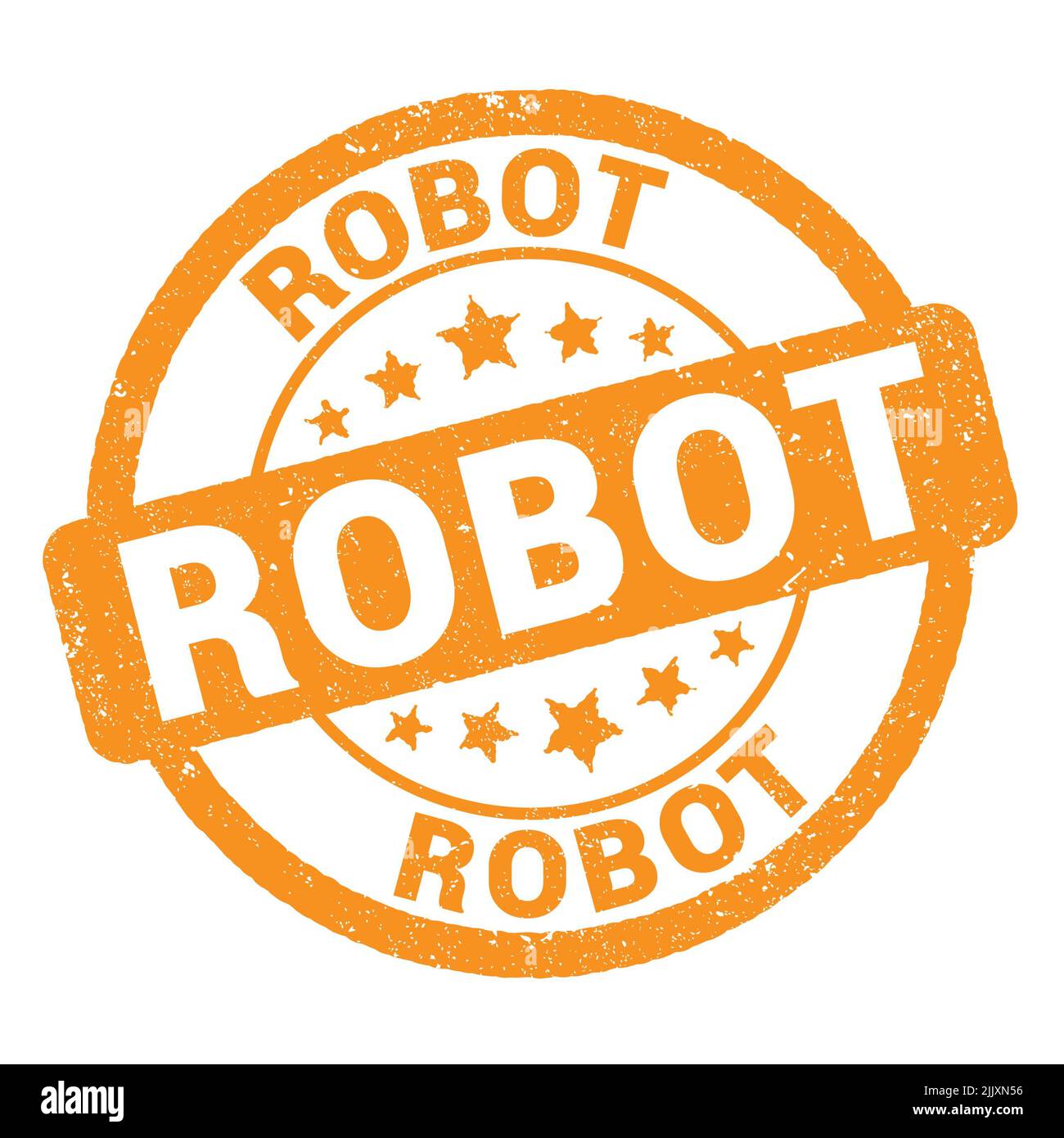 ROBOT text written on orange grungy stamp sign Stock Photo - Alamy
