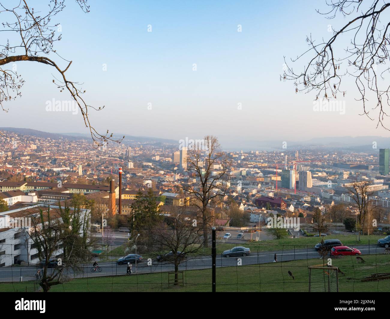 Zurich, Switzerland - March 26th 2022: Panoramic view over the city ...