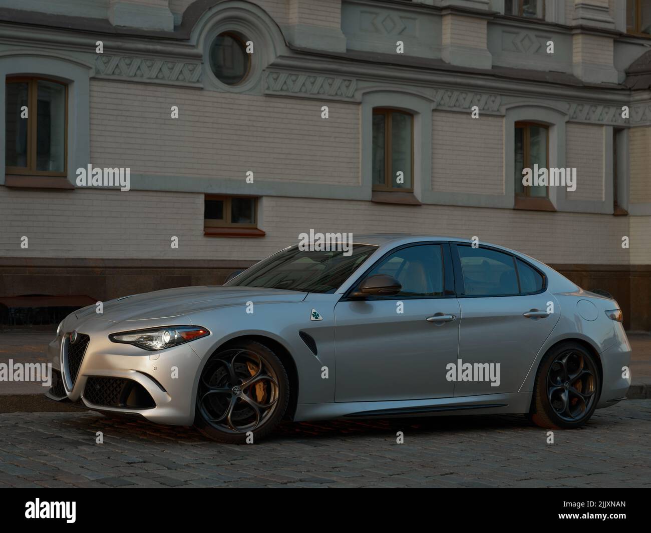 Kyiv, Ukraine - April 10th 2021: ALFA ROMEO Giulia Quadrifoglio in ...
