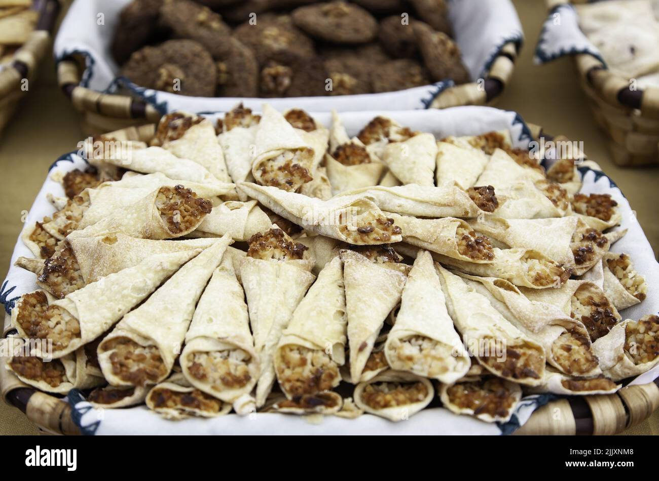 Detail of typical arabian dessert, sweet and sugary Stock Photo - Alamy