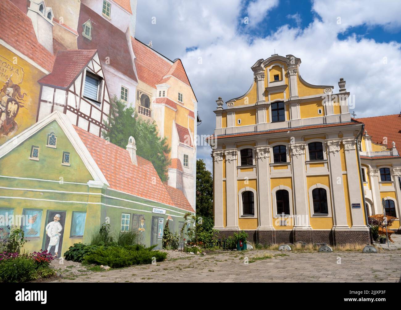 The colorful Srodka Mural wall and the Monastery of the Philippines on ...