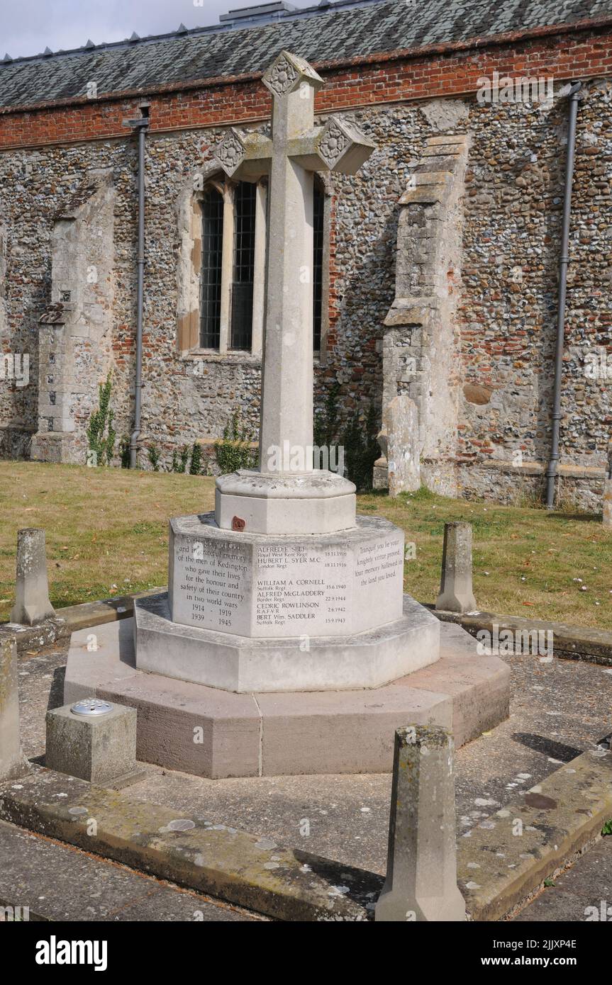 War Memorial in churchyard of St Peter & St Paul Church, Kedington ...