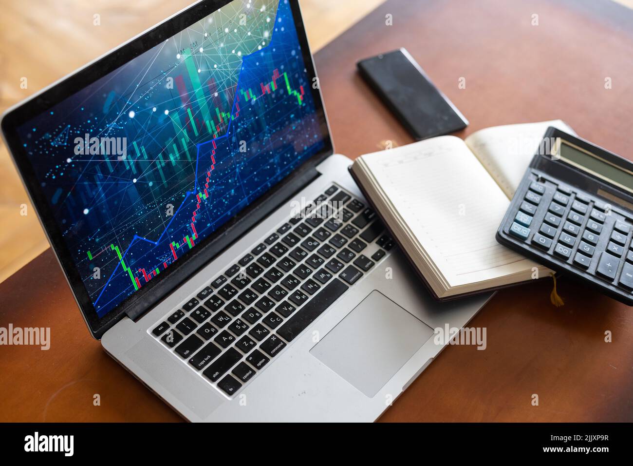 Accounting report spreadsheet. Business women using computer prepare ...