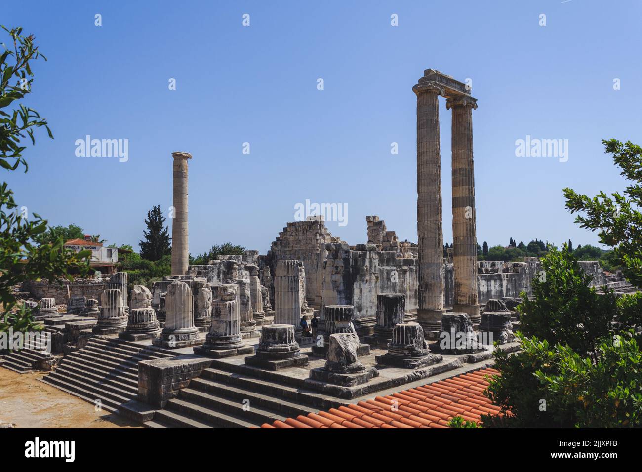 The ruins of the majestic Temple of Apollo in Side, Turkey Stock Photo ...