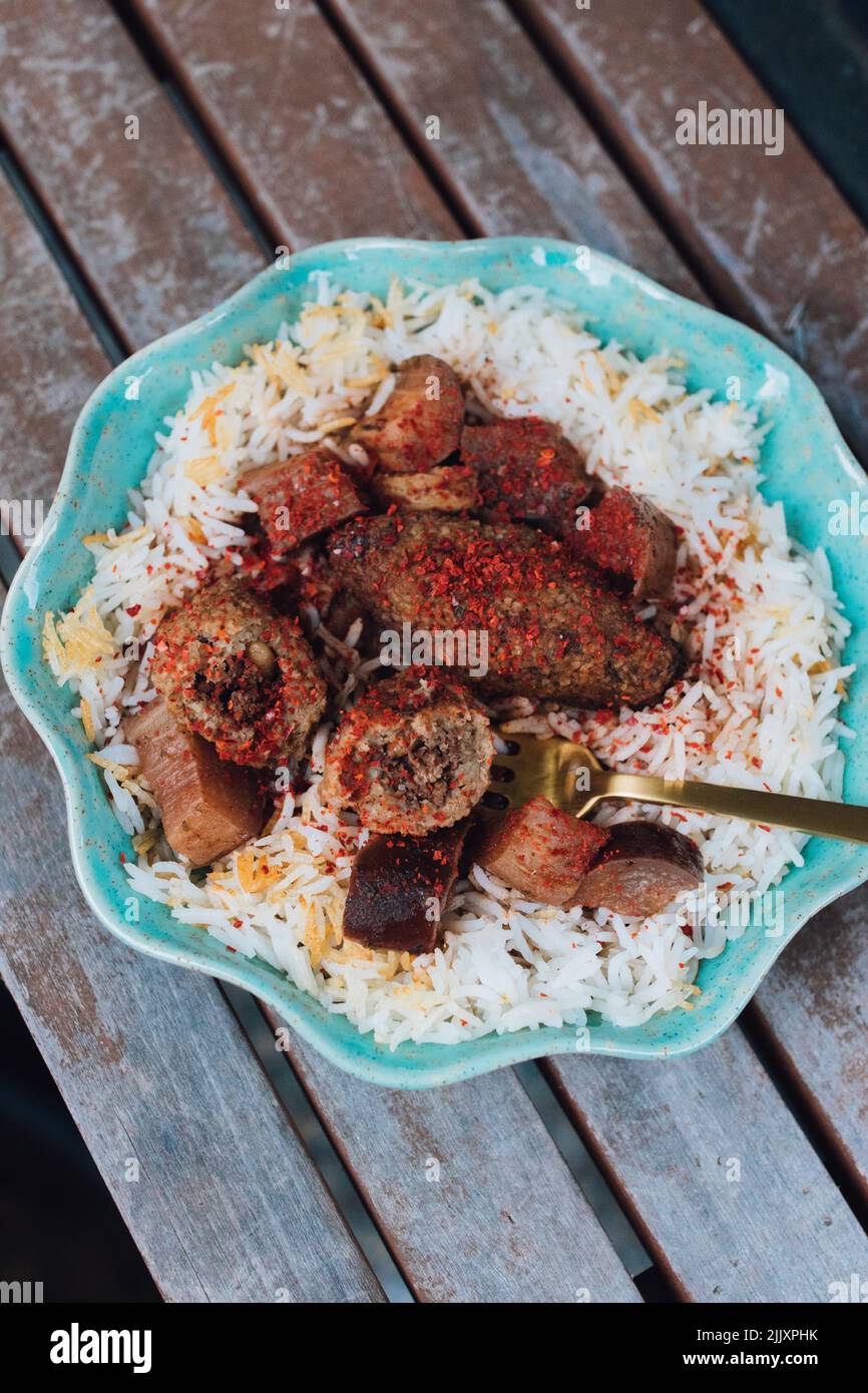 Kibbe Summaqiyeh, kibbeh in sumac stock, meatball recipe from Aleppo ...
