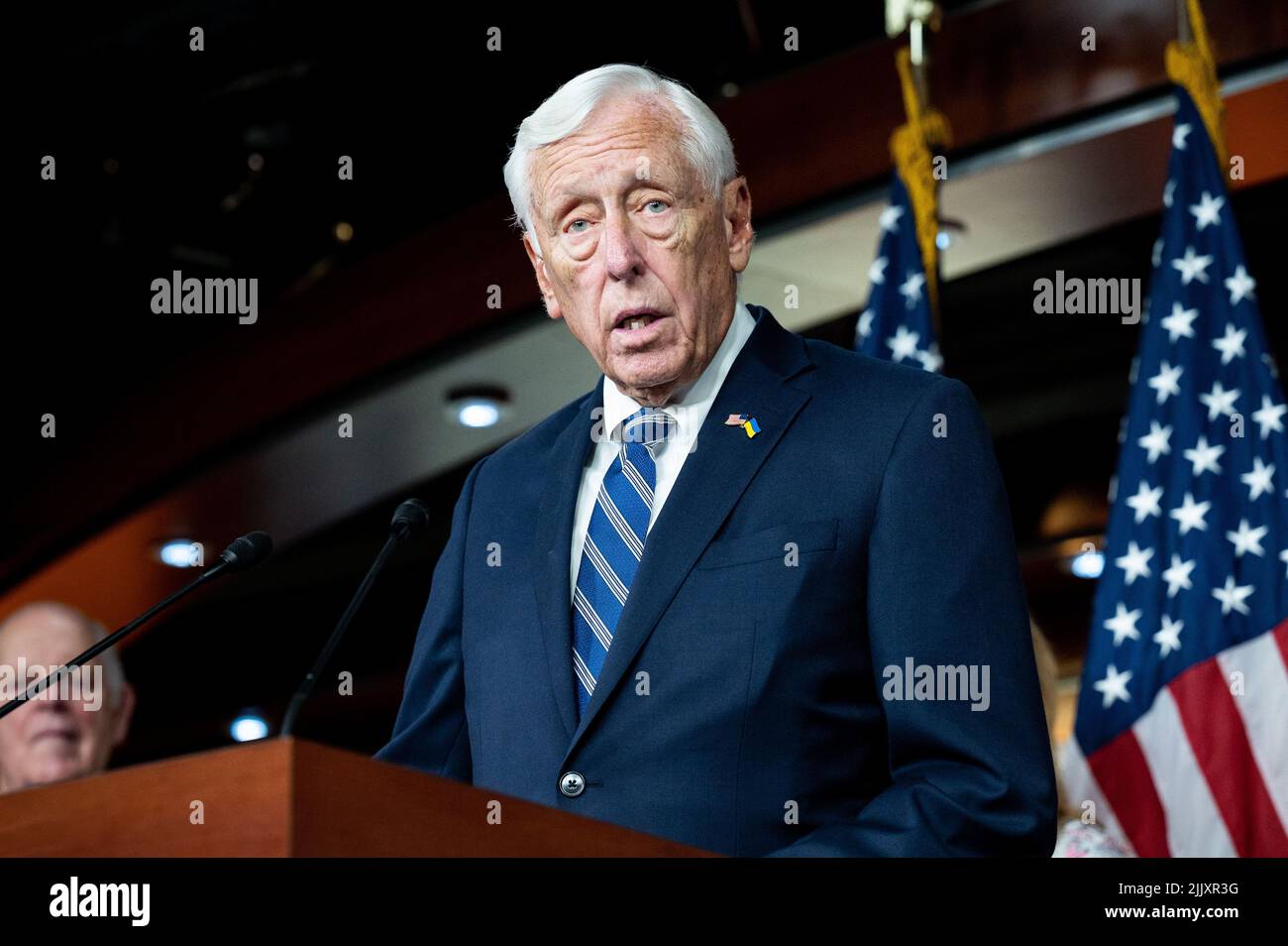 U.S. Representative Steny Hoyer (D-MD) speaking at a press conference ...