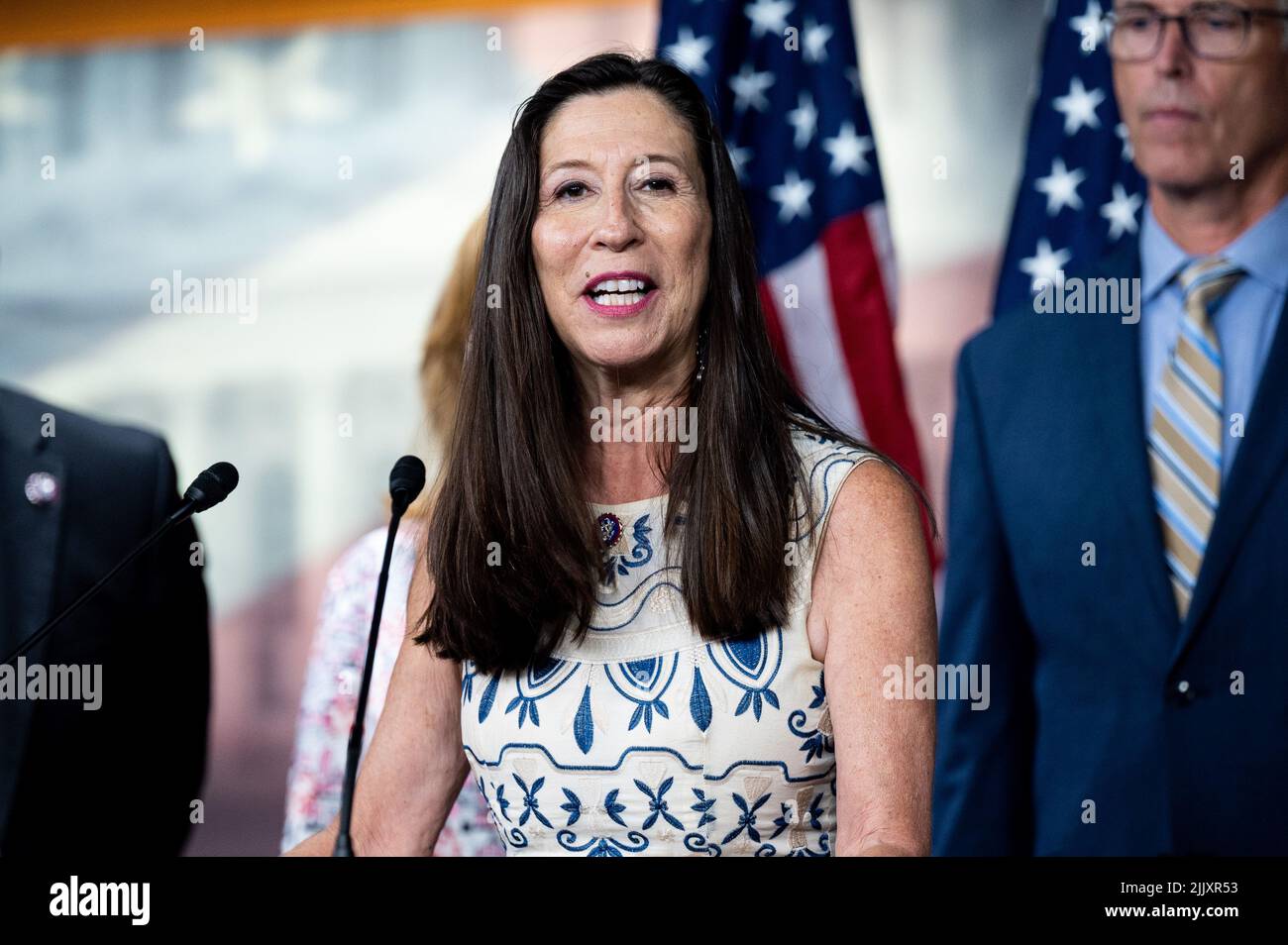 U.S. Representative Teresa Leger Fernandez (D-NM) speaking at a press ...