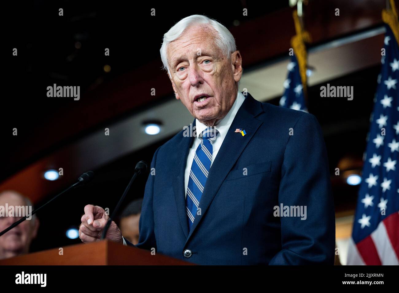 U.S. Representative Steny Hoyer (D-MD) speaking at a press conference ...