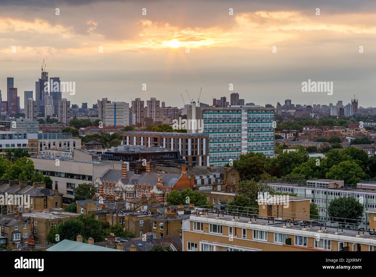 A scenic view of South London towards the West as seen from Camberwell ...