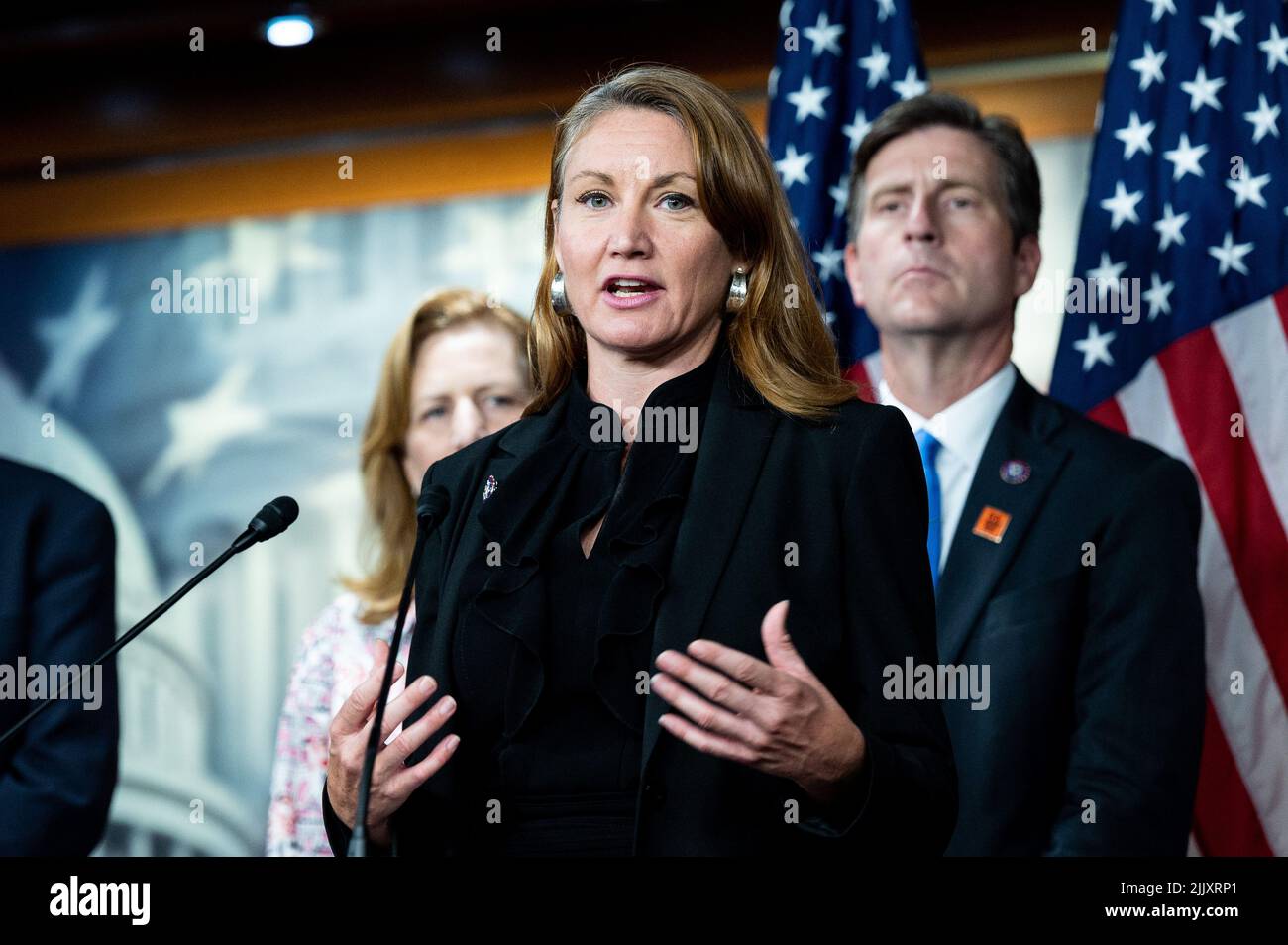 U.S. Representative Melanie Stansbury (D-NM) speaking at a press ...