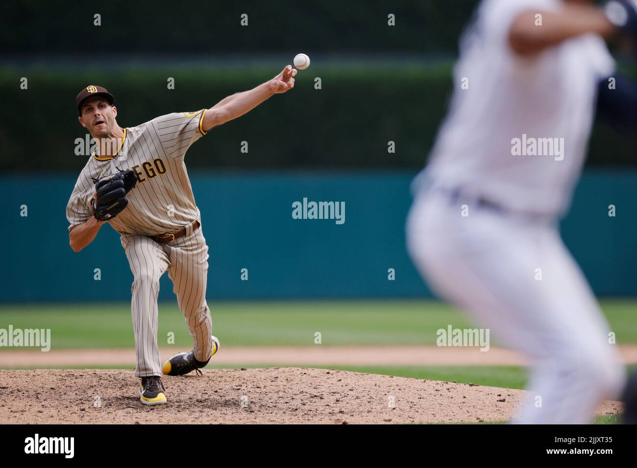 DETROIT, MI - JULY 27: San Diego Padres relief pitcher Taylor Rogers ...