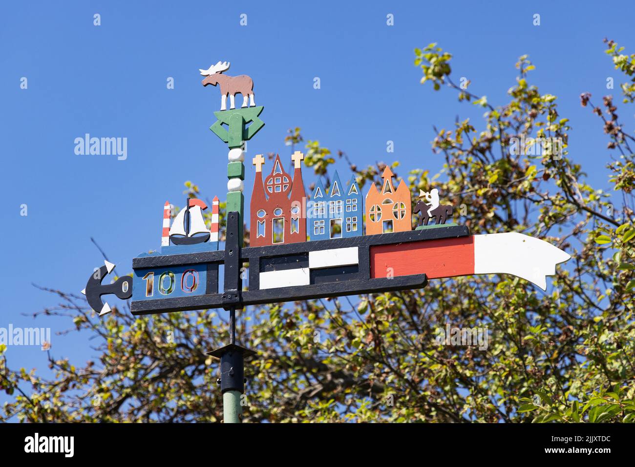 Traditional weather vane in the fishing village of Nida, Curonian Spit ...