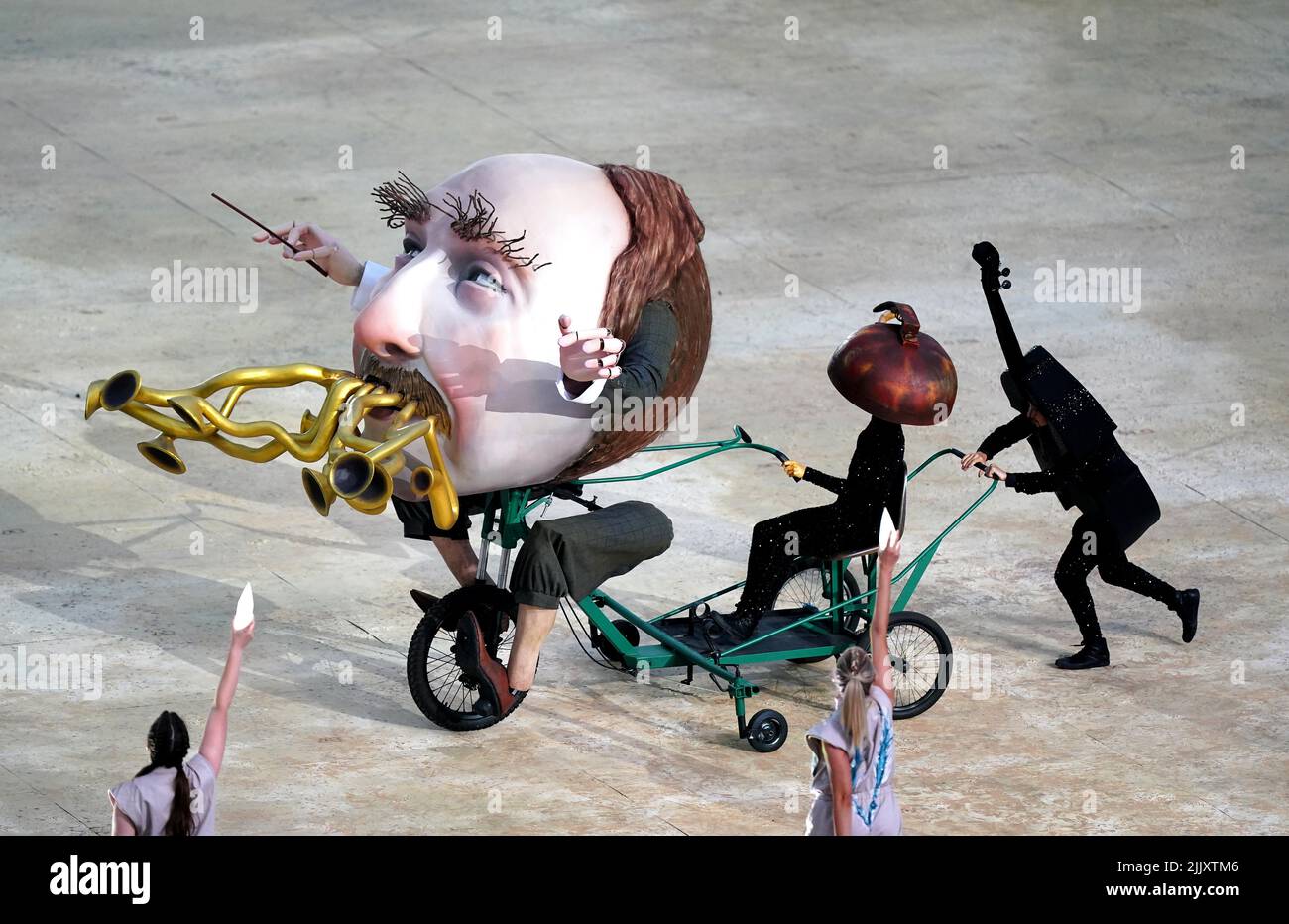 A giant puppet depicting Edwin Elgar during the opening ceremony of the ...