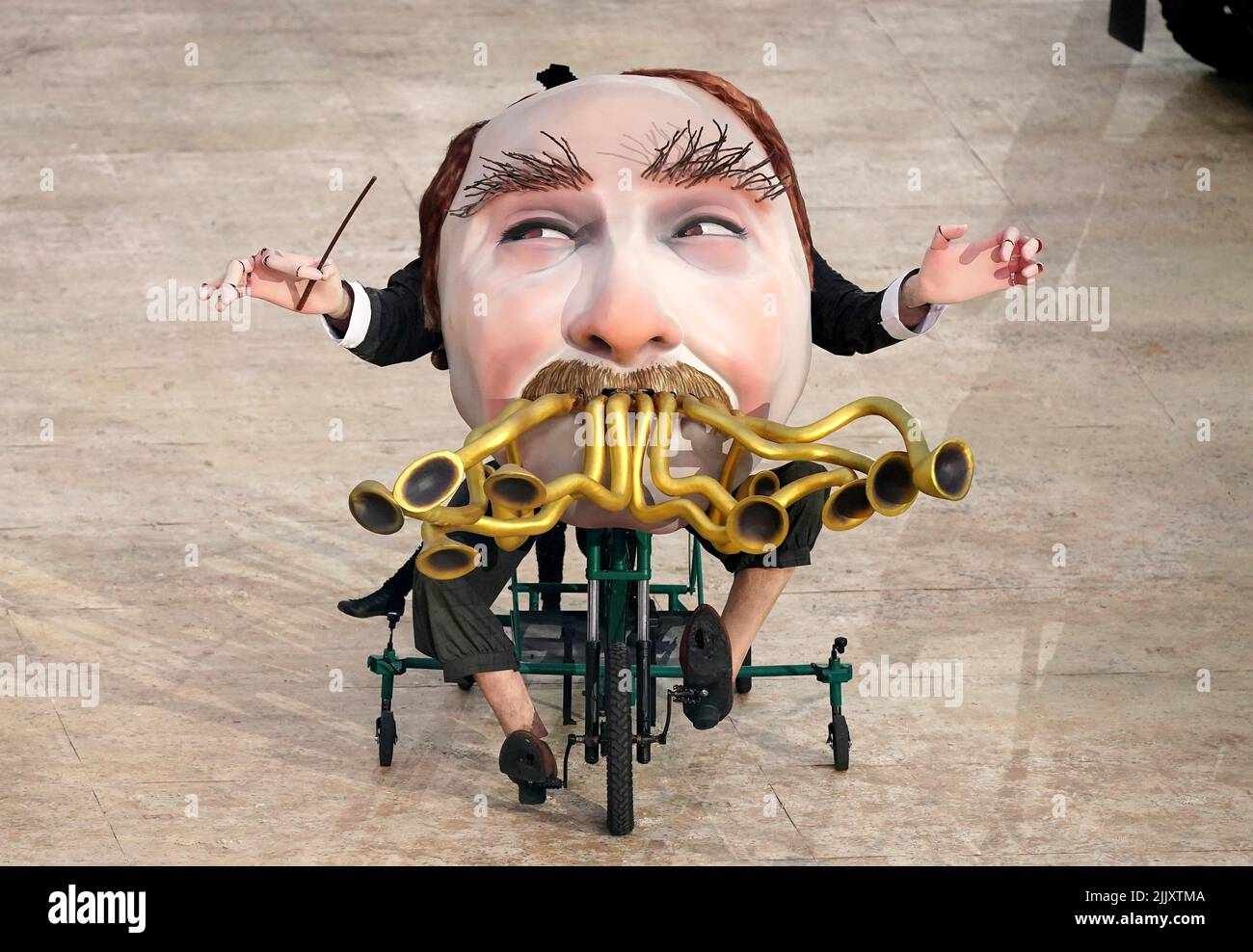 A giant puppet depicting Edwin Elgar during the opening ceremony of the ...