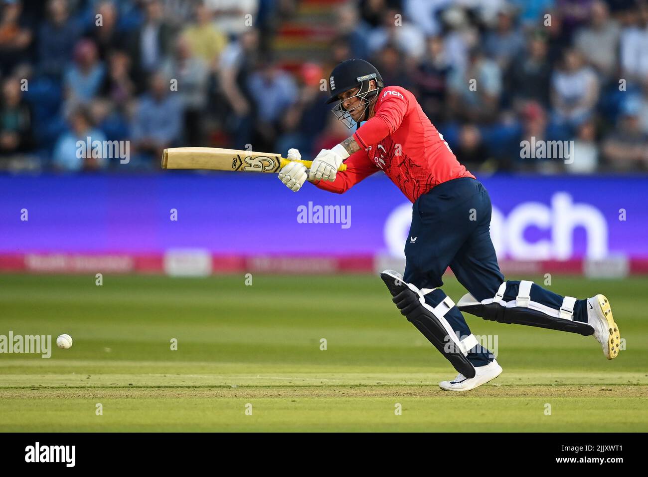 Jason Roy of England hits a single Stock Photo - Alamy