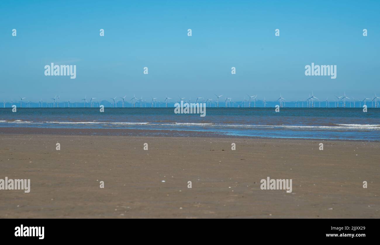View of irish sea at Talacre beach in Wales 2022 Stock Photo - Alamy