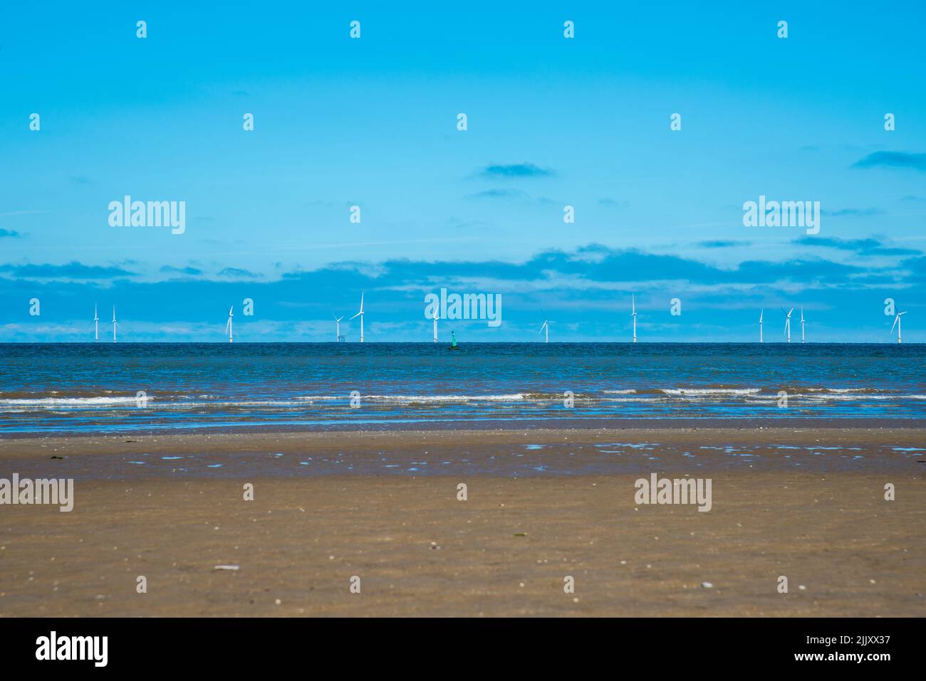 View of irish sea at Talacre beach in Wales 2022 Stock Photo - Alamy