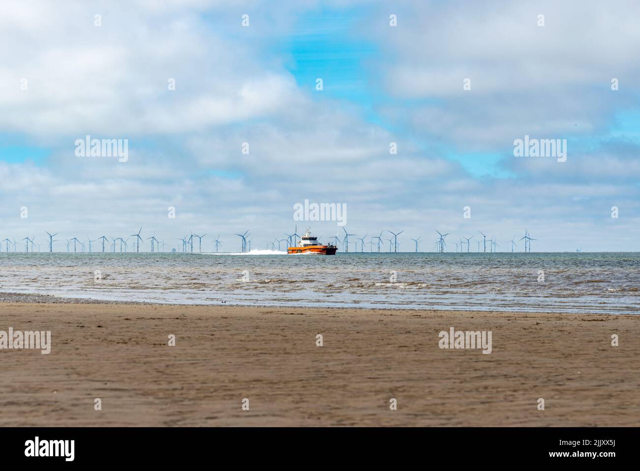 View of irish sea at Talacre beach in Wales 2022 Stock Photo - Alamy