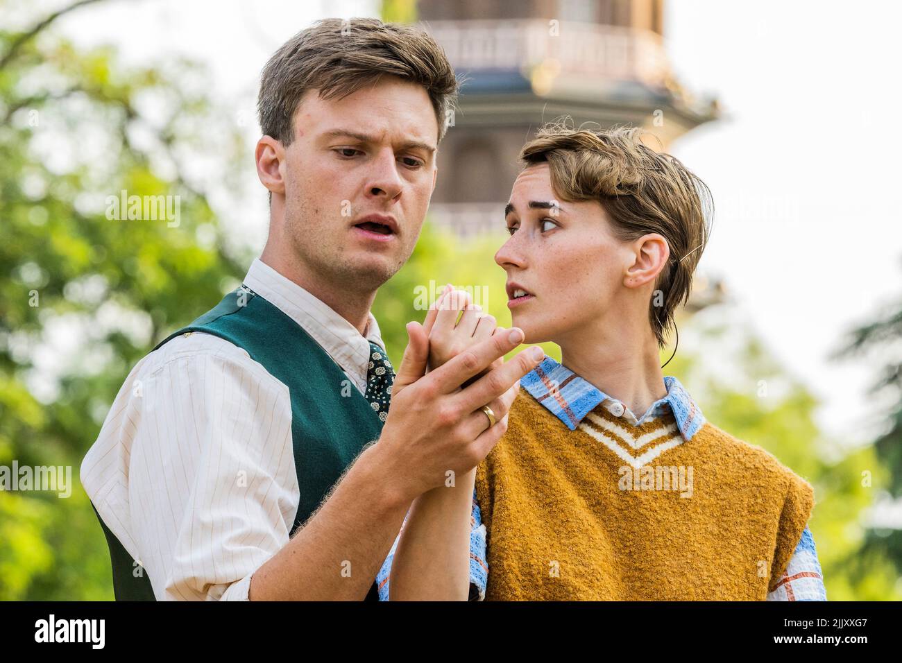 London, UK. 28th July, 2022. Matthew Burns, Orsino and Megan Louise ...