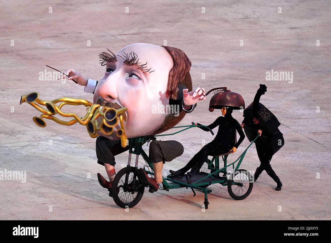 A giant puppet depicting Edwin Elgar during the opening ceremony of the ...