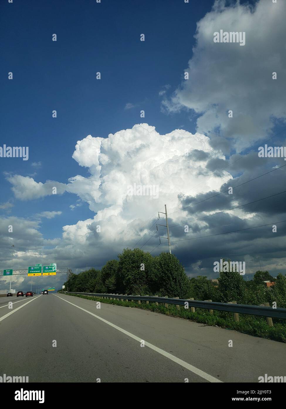 Storm Cloud seen from a freeway in summer, Columbus, Ohio Stock Photo ...