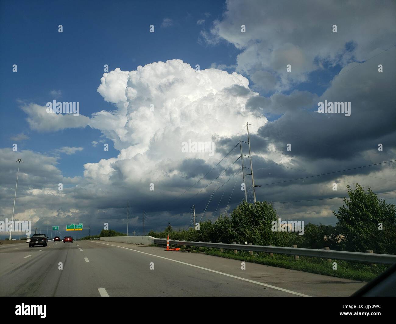 Storm Cloud seen from a freeway in summer, Columbus, Ohio Stock Photo ...